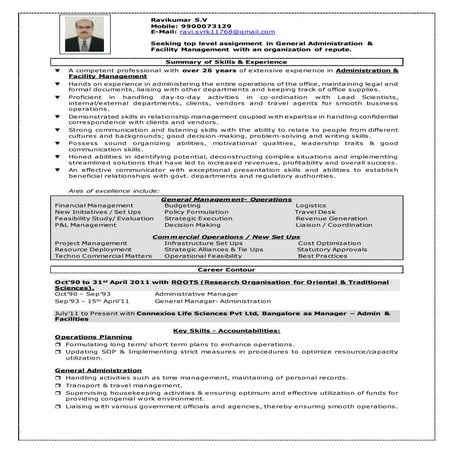 Ravikumar_Admin & Facility | DOCX