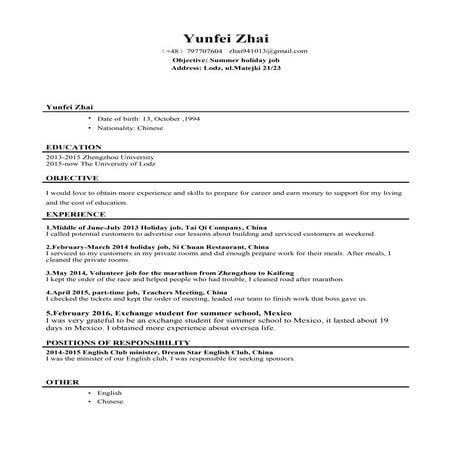 Zhai Yunfei presentations