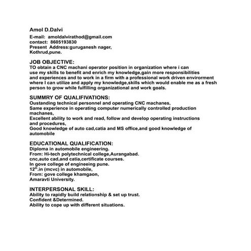 amol resume | PDF