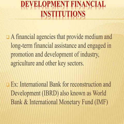 Development financial institution & District investment center | PPT