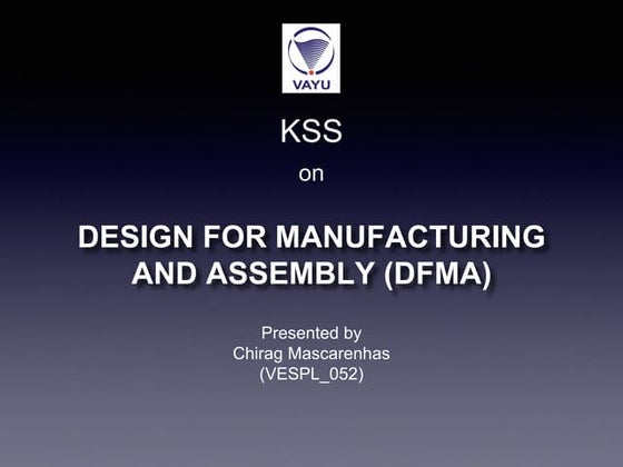 DFMA design for manufacturing and assembly | PPT