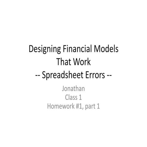 Spreadsheet Errors -- Jonathan | PPTX | Technology & Computing