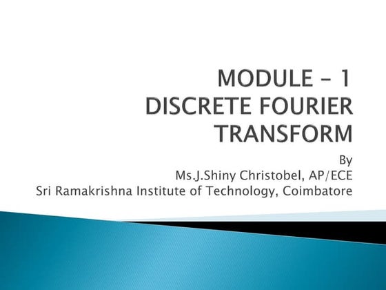 Discrete Fourier Transform Ppt