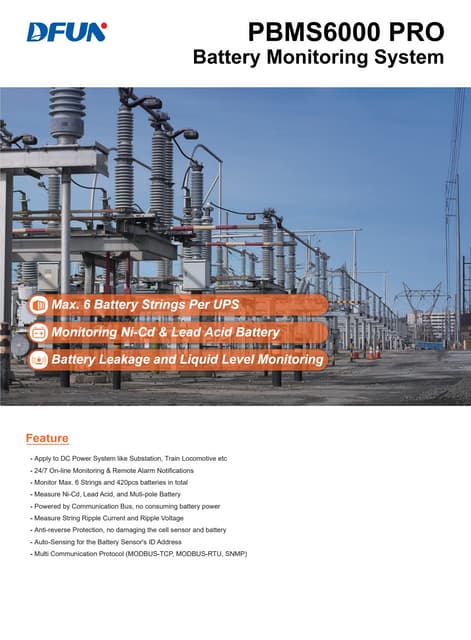 Dfun pbms6000 battery monitoring system 2021 v2.0 | PDF