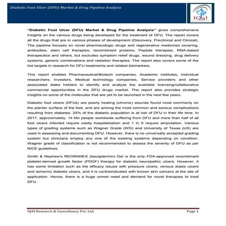 Diabetic Foot Ulcer (DFU) Pipeline Analysis | PDF