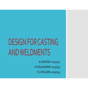 Design for casting and weldments design of casting | PPT
