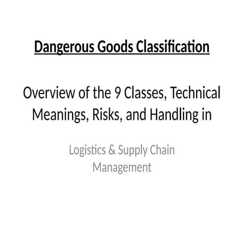 DG-Classification - Logistics & SCM.pptx