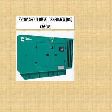 DG Genset processs book sample text for education | PPTX