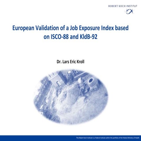 ISCO-88 based job exposure index for Europe | PPTX