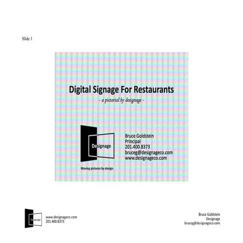 Dgital Signage Restaurant Pictorial | PPT