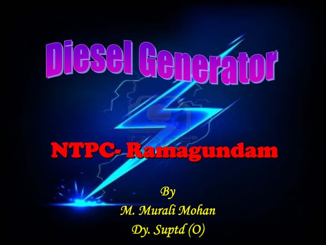 Basics of Diesel Generator System | PPTX