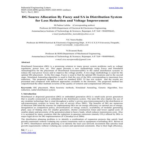 Dg Source Allocation By Fuzzy And Sa In Distribution System For Loss Reduction And Voltage