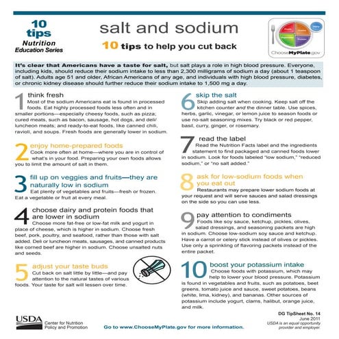 Dg tipsheet14 saltandsodium | PDF