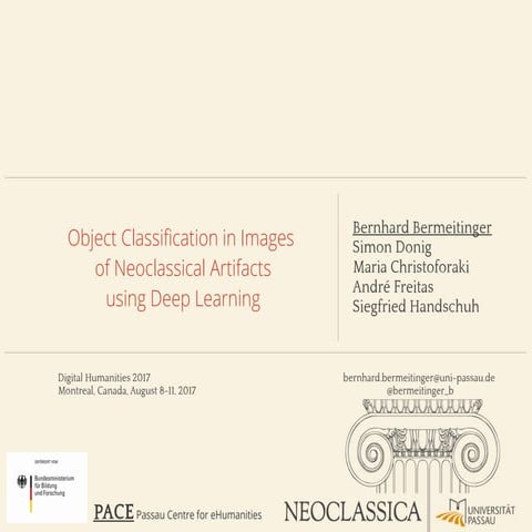 Object Classification in Images of Neoclassical Artifacts using Deep ...