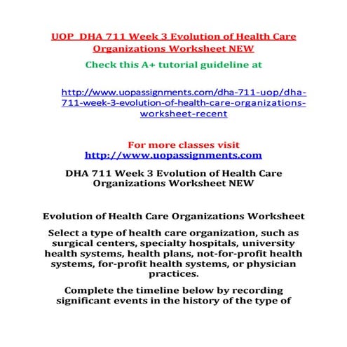 DHA 711 Entire Course NEW | DOCX