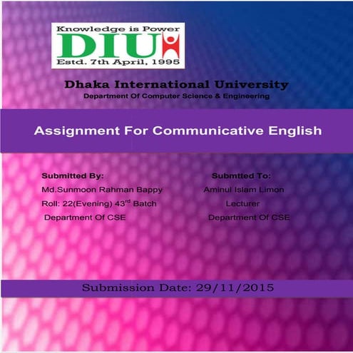 Cover Page For Assignment | PDF