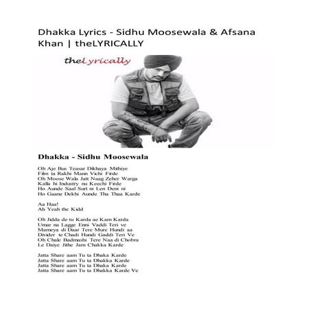 Dhakka lyrics | PDF