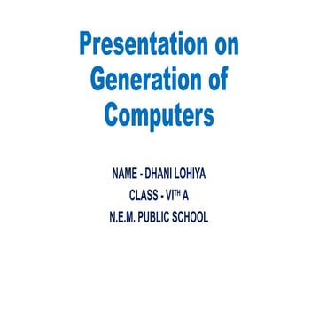First generation of computer | PPTX