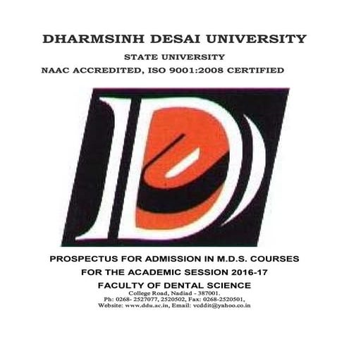 Dharmsinh desai university prospectus 2016 17 educationiconnect.com ...