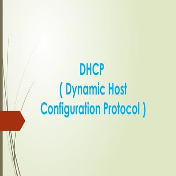Dynamic Host Configuration Protocol Dhcp Is A Network Protocol That 9762