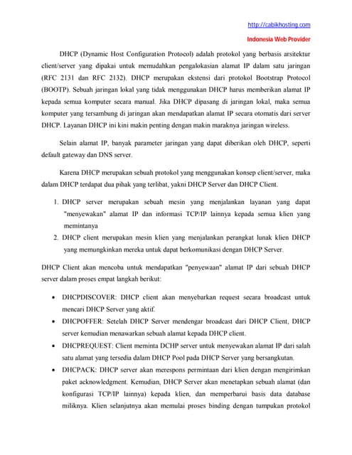 Dhcp server | PDF