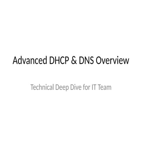 DHCP automatically assigns IP addresses and network settings." 2️⃣ ...