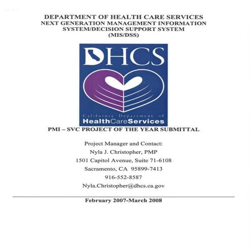 Dhcs Misdss Re Procurement Project | PDF
