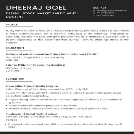 Dheeraj goel Resume | PDF