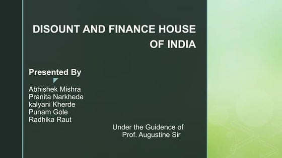 Discount and finance house of india ltd | DOCX