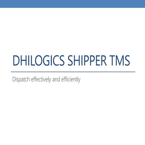 Shipco TMS Domestic - Your best option for LTL Shipments | PPTX