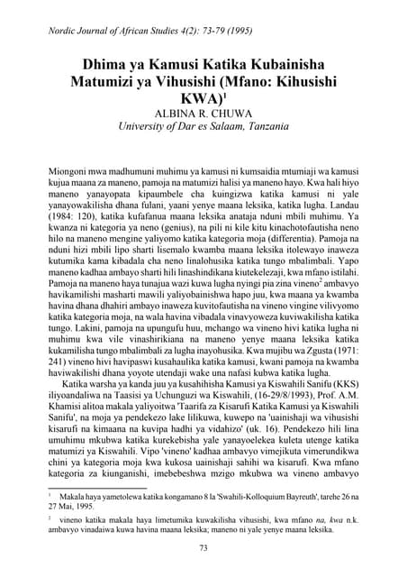 Uhusiano fonolojia vs mofolojia | DOCX