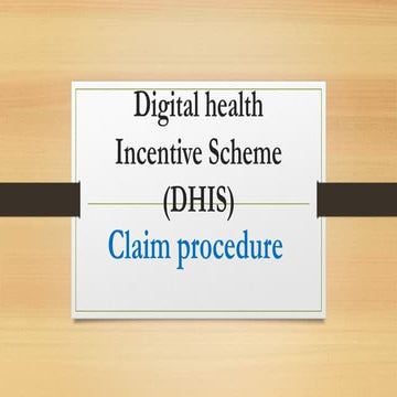 DHIS CLAIM PROCEDURE FOR HEALTH INSTITUTE | PPTX