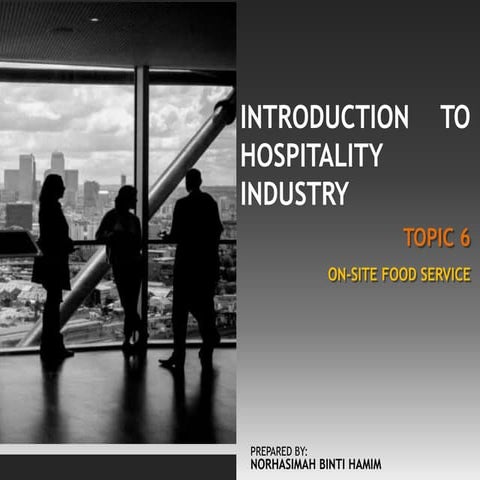 Intro to Hospitality Industry - Unit 6 | PPT