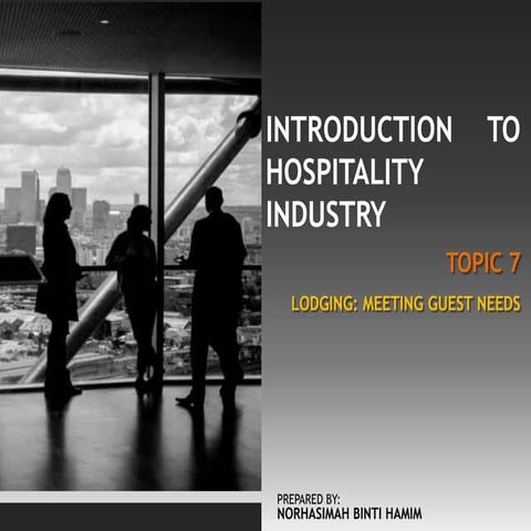 Intro to Hospitality Industry - Unit 7 | PPT