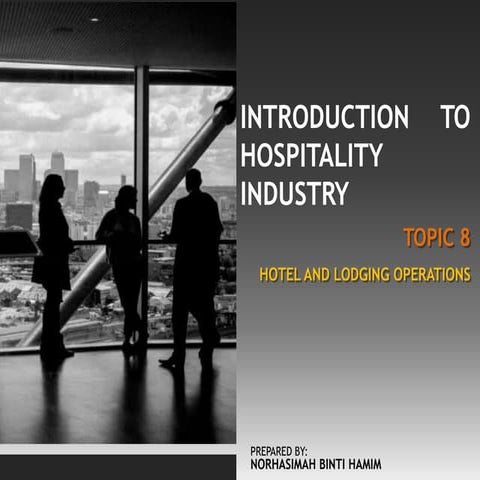 Intro to Hospitality Industry - Unit 8 | PPT