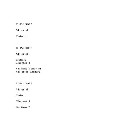 DHM 3033 Material CultureDHM 3033 Material | PDF
