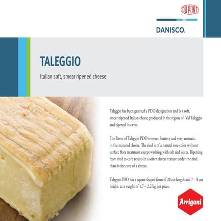 Taleggio - Italian soft, smear ripened cheese Taleggio | PDF