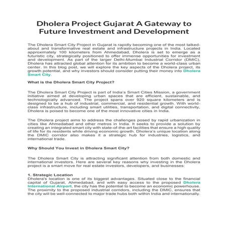 Dholera Project Gujarat A Gateway to Future Investment and Development.pdf