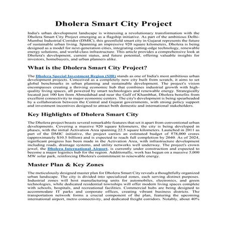Dholera Smart City Project Project Fact Update 2025.pdf
