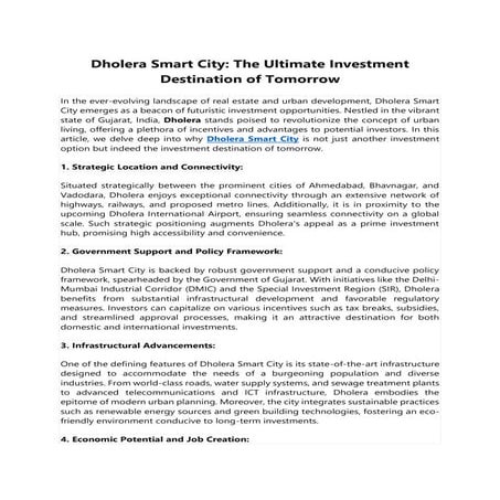 Dholera Smart City The Ultimate Investment Destination of Tomorrow.pdf