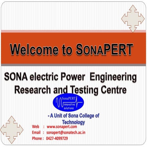Sona Electric Power Engineering and Testing Centre | PPTX