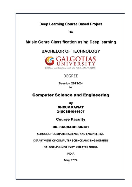 musicGenreClassificationUsingMachineLearning.pptx | Digital Audio | Computer Software and ...