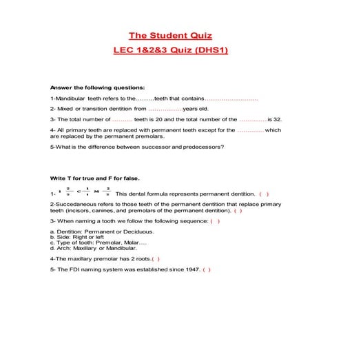DHS QUIZ | DOCX