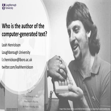 Who is the Author of the Computer-Generated Text? | PPTX