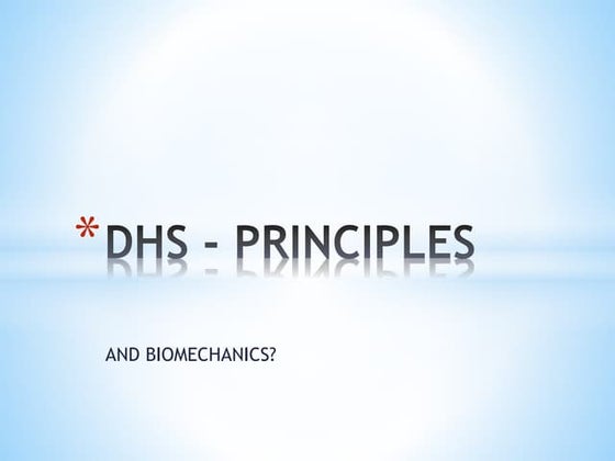 Dynamic Hip Screw Plating | PPT