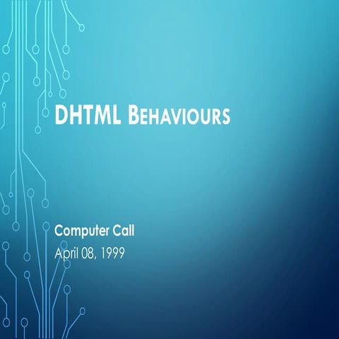 Implementing Dhtml Behavior Script Components Ppt