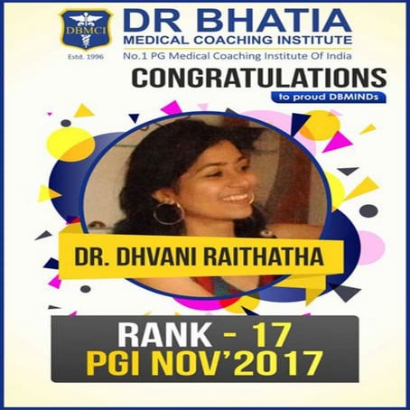Dr Dhvani Raithatha , RANK – 17 IN PGI NOV 2017 DBMCI | PDF