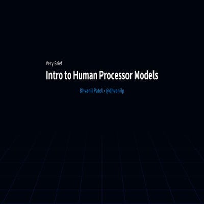 (Very Brief) Intro to Human Perception Models | PDF