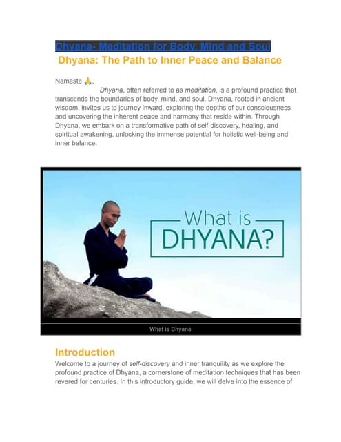 Meditation and its benefits | PPT