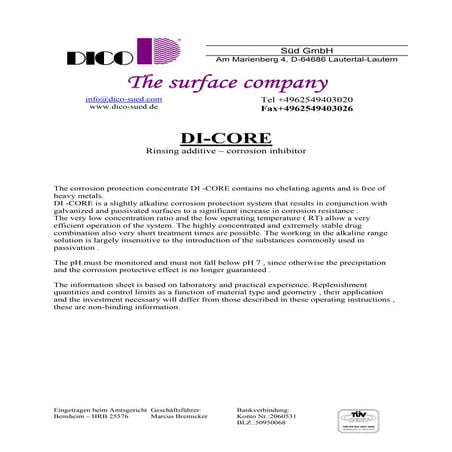 DICO english TDS | PDF